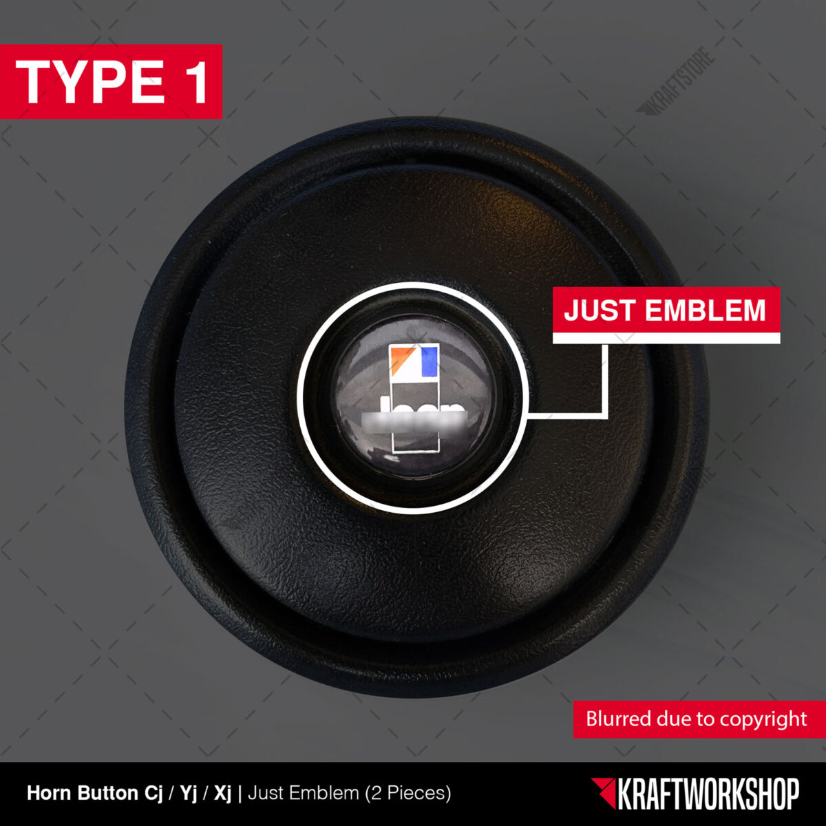 Cj / Yj / Xj Horn Button Logo Emblem (Cj5, Cj7, Cj8)