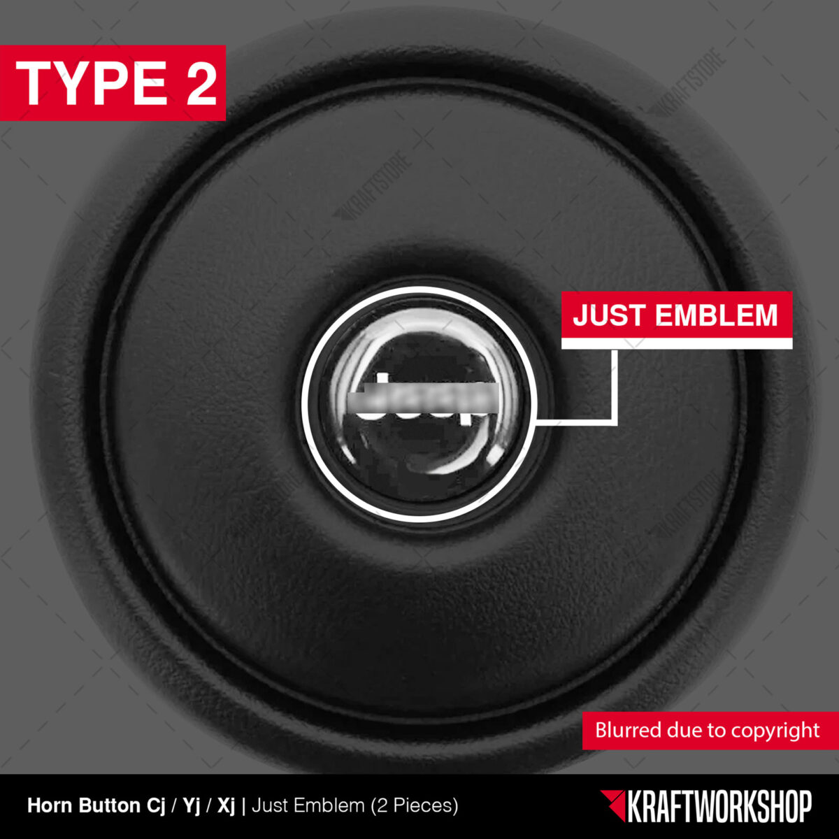 Cj / Yj / Xj Horn Button Logo Emblem (Cj5, Cj7, Cj8)
