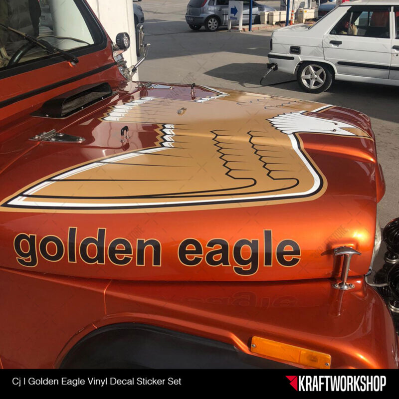 Cj7 - Cj5 - Cj8 Golden Eagle Vinyl Hood Decals Kit