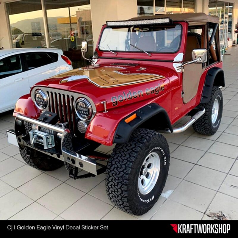 Cj7 - Cj5 - Cj8 Golden Eagle Vinyl Hood Decals Kit