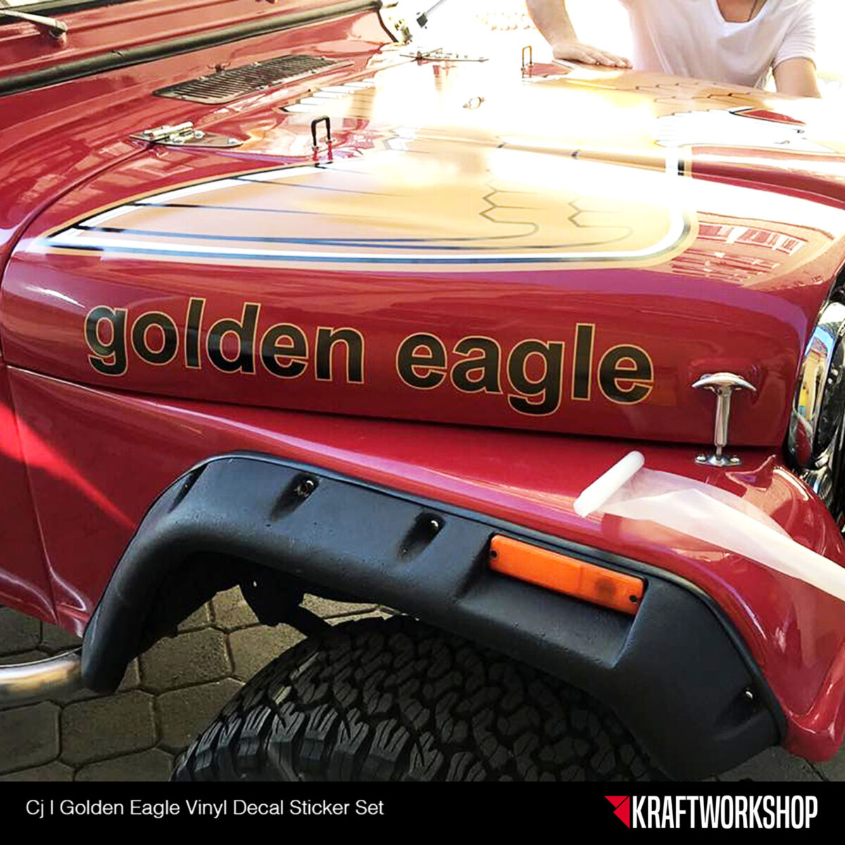 Cj7 - Cj5 - Cj8 Golden Eagle Vinyl Hood Decals Kit