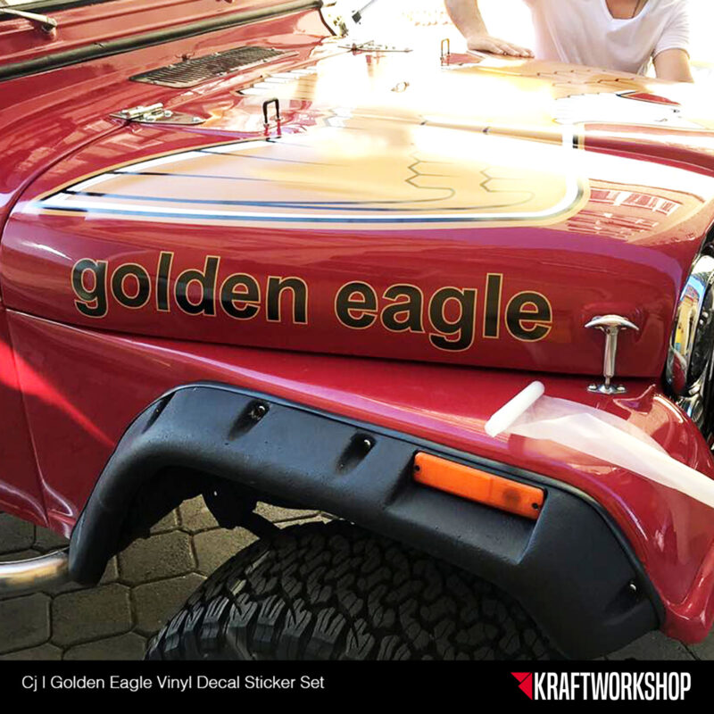 Cj7 - Cj5 - Cj8 Golden Eagle Vinyl Hood Decals Kit
